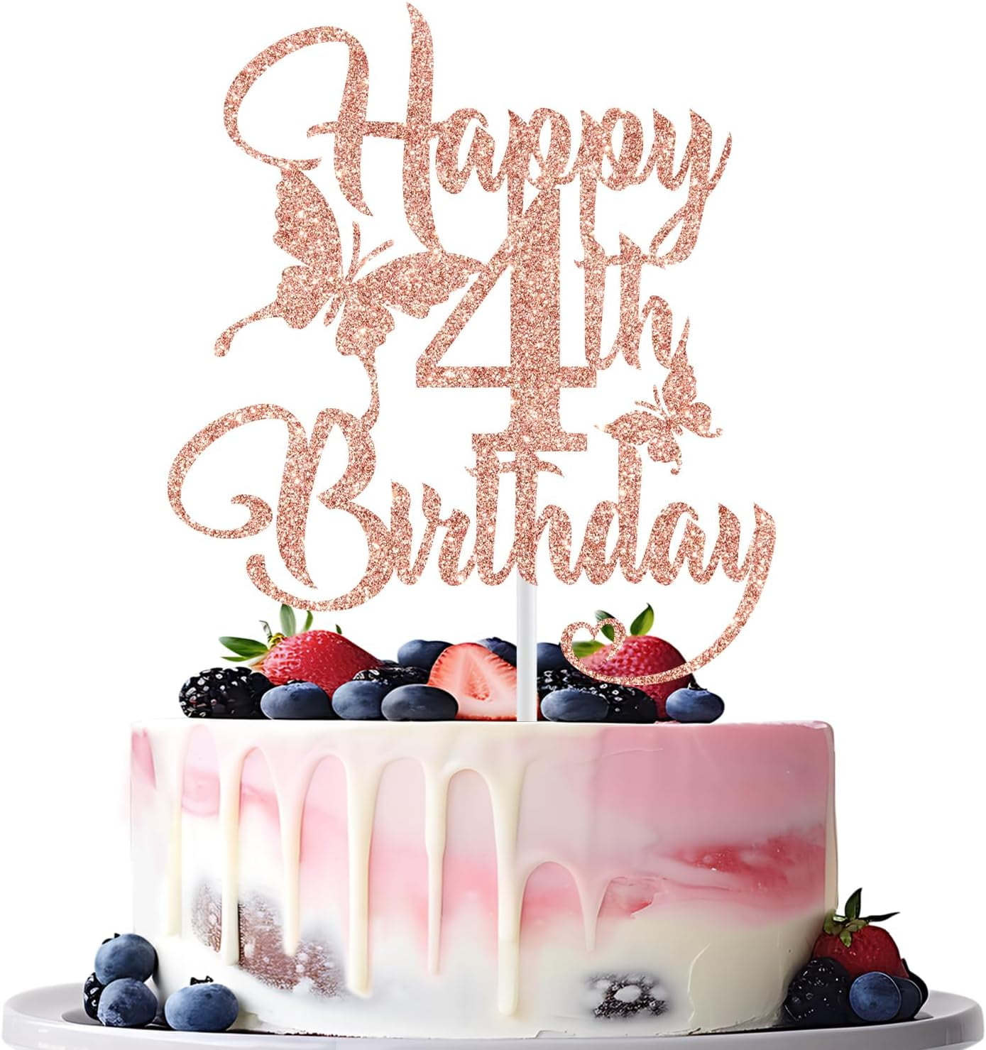 Wellsay Happy 4th Birthday Cake Tor, 4th Birthday Cake Decorations, 4 ...