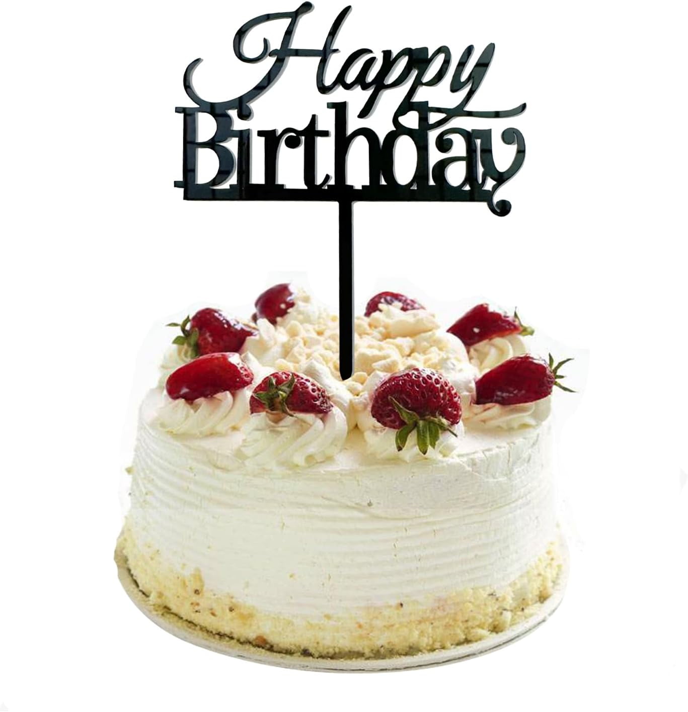 Wellsay Happy Birthday Cake Tor Black Arcylic happy birthday cake sign Birthday cake Tor DIY ...