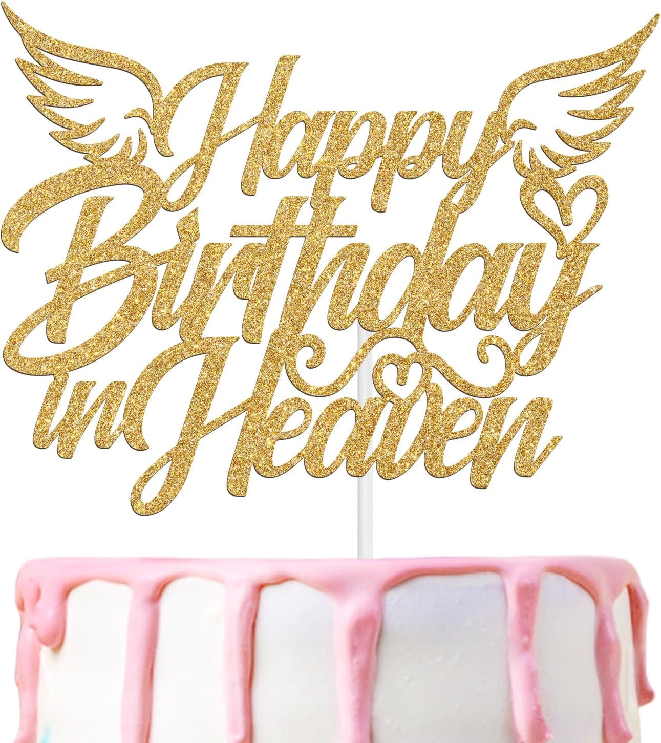 Wellsay Happy Birthday in Heaven Cake Tor, Heavensent Birthday Cake cor, Heavenly Angel Wing ...