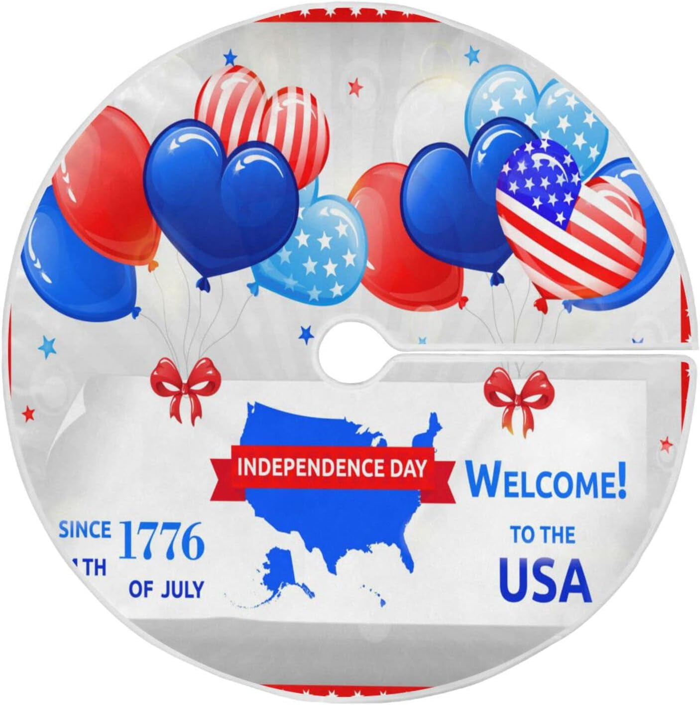 Wellsay Happy Independence Day Tree Skirts for Festive Holiday Party ...