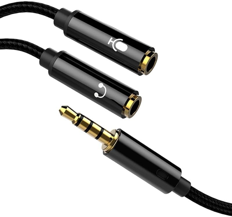 Wellsay Headphone Splitter 3.5mm Mic and Audio Y Splitter TRRS Headset ...