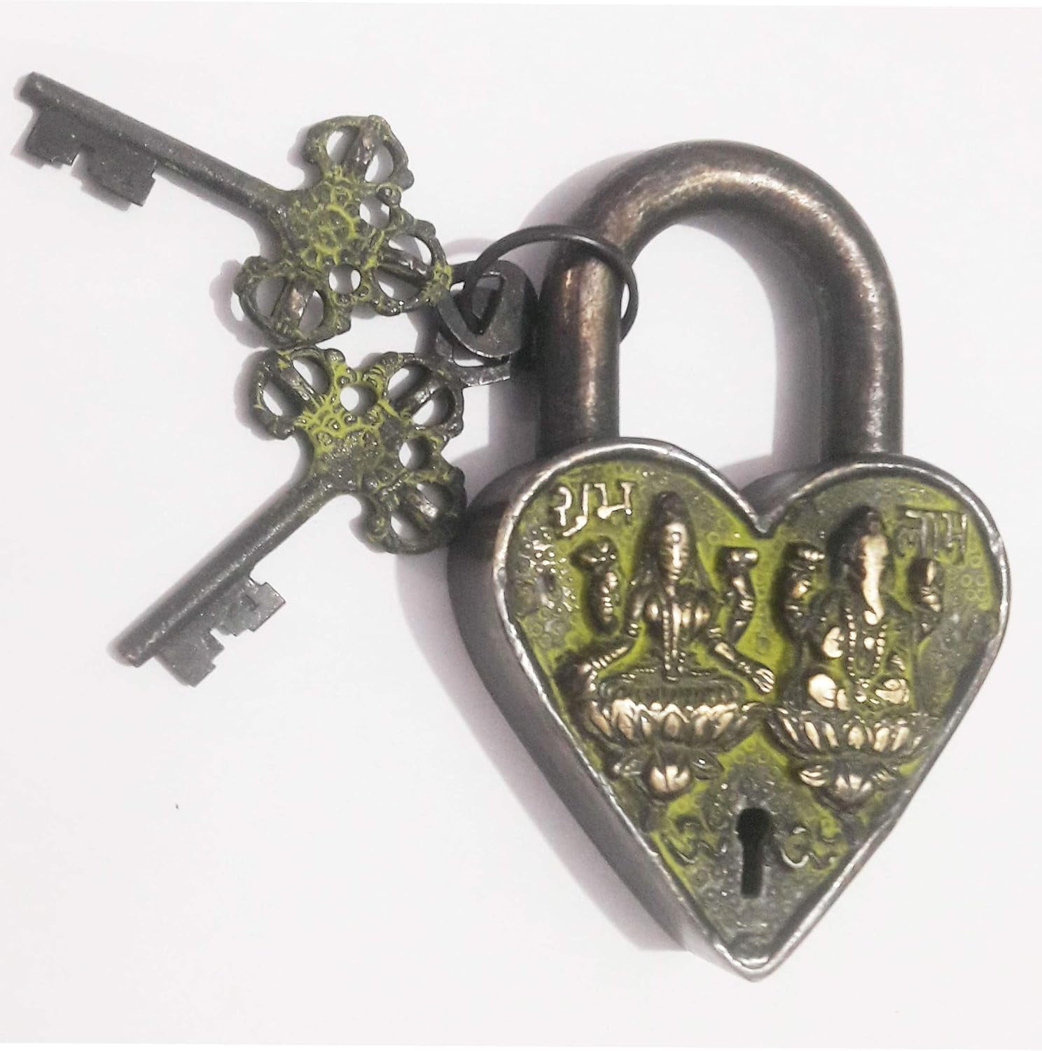 Wellsay Heart-Shape Padlock with 2 Skeleton Keys Fully Functional with ...