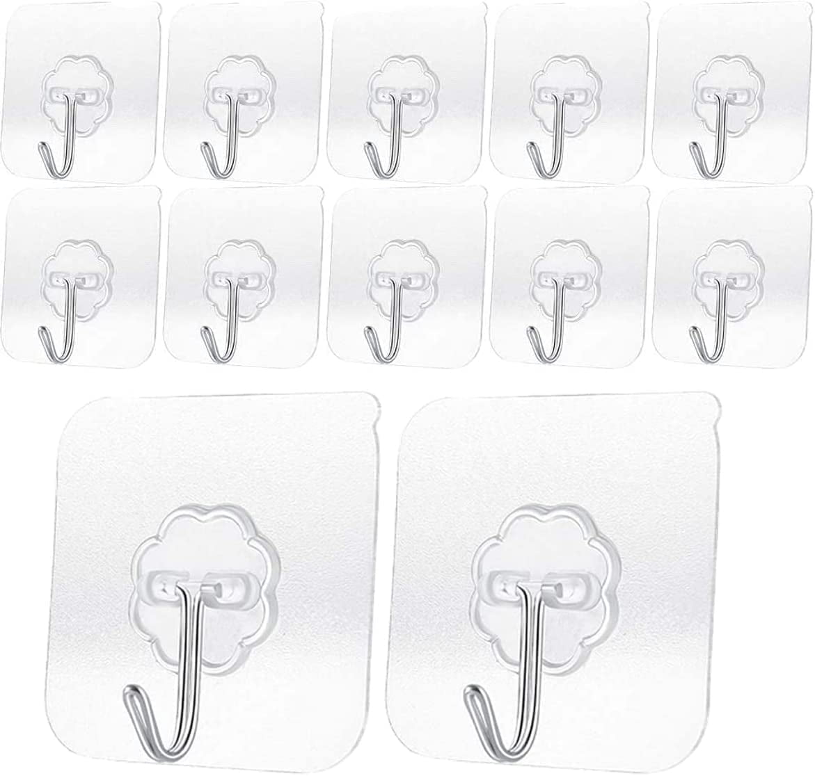 Wellsay Heavy Duty Adhesive Hooks 33 lb(Max) 15KG,Waterof and Oilof ...