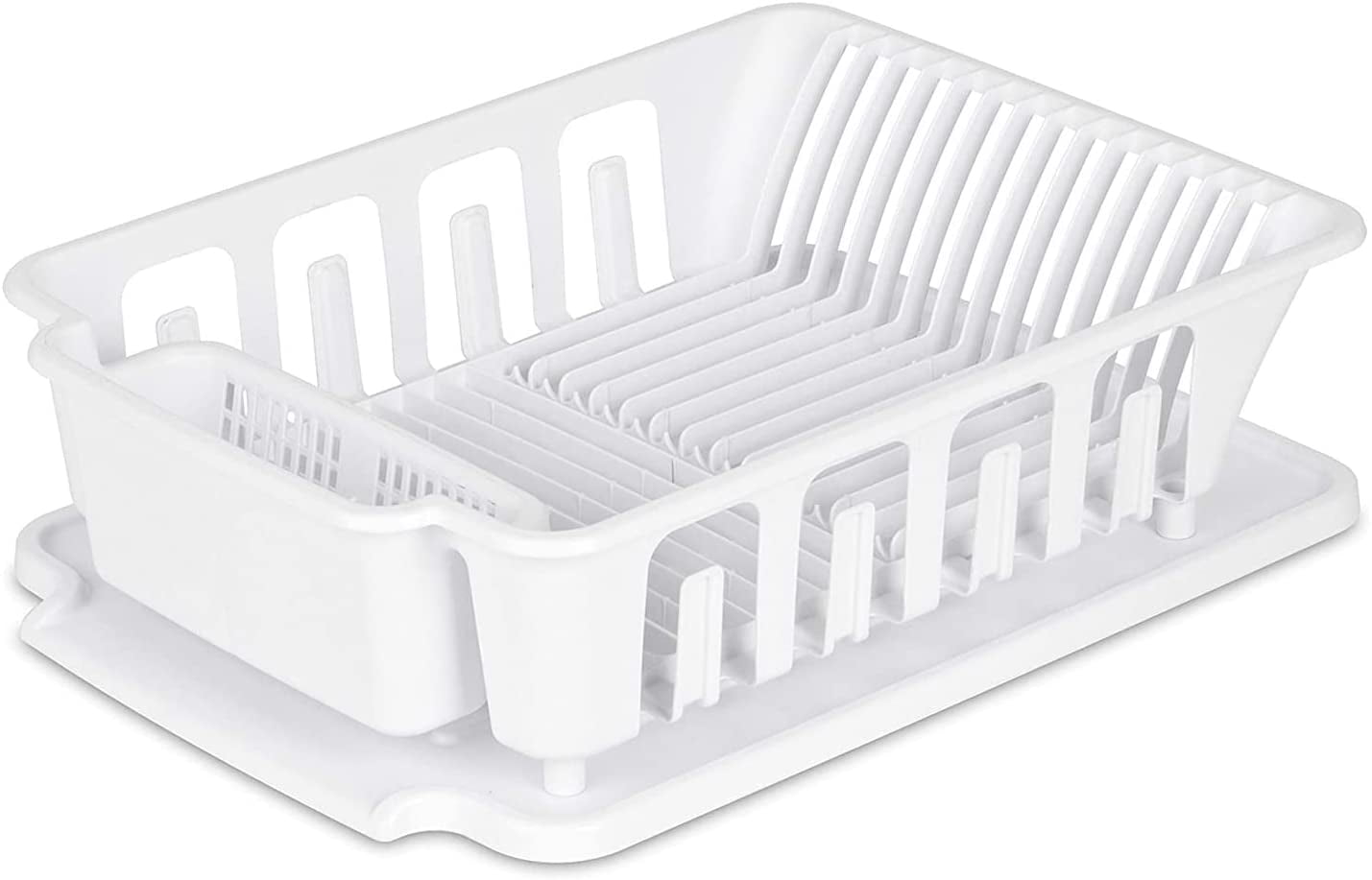 Wellsay Heavy Duty Sturdy Hard Plastic Sink Strainer Set with Dish Rack ...