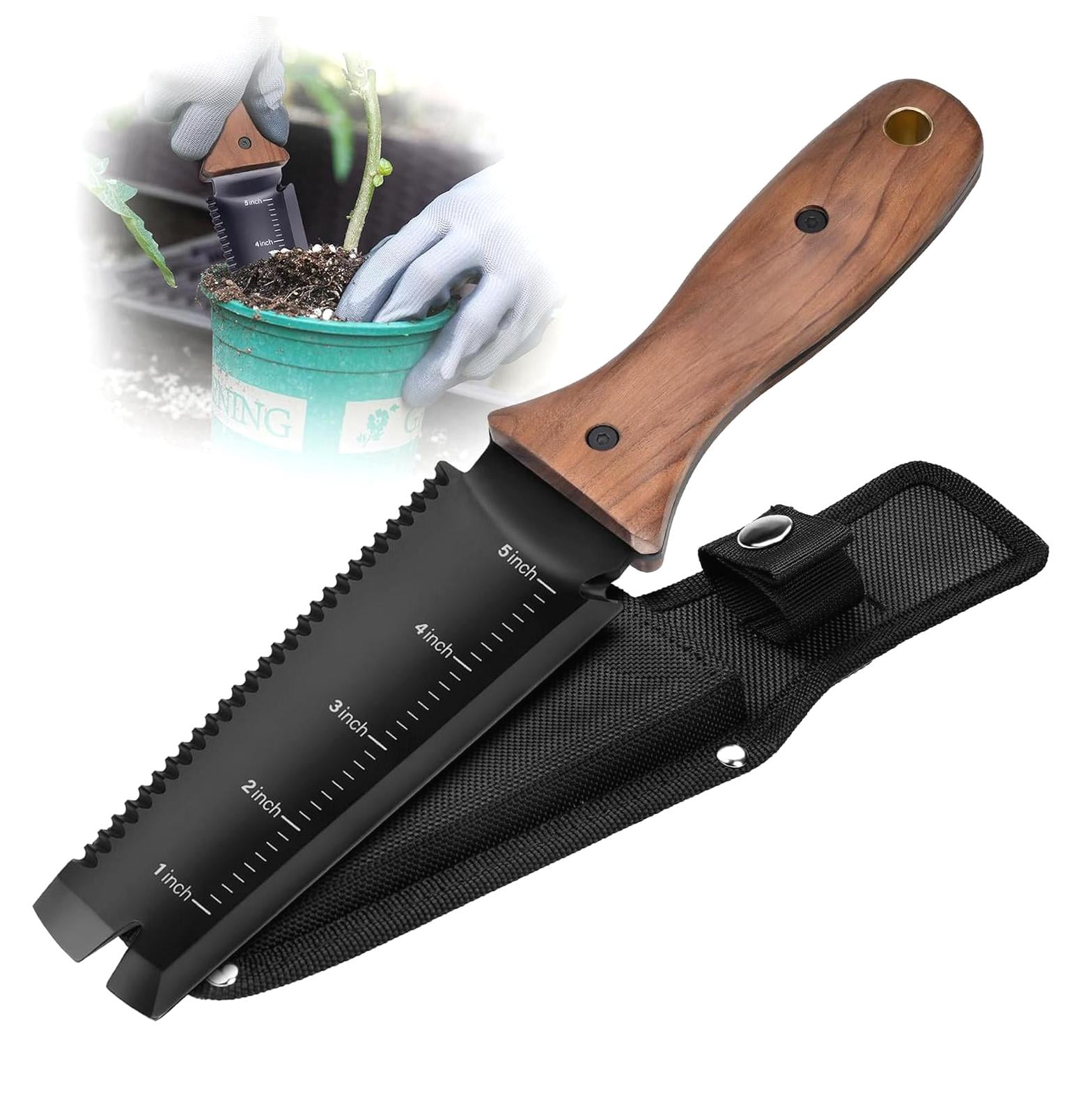 Wellsay Hori Hori Garden Knife, Garden Tools with Sheath, 6" Stainless ...