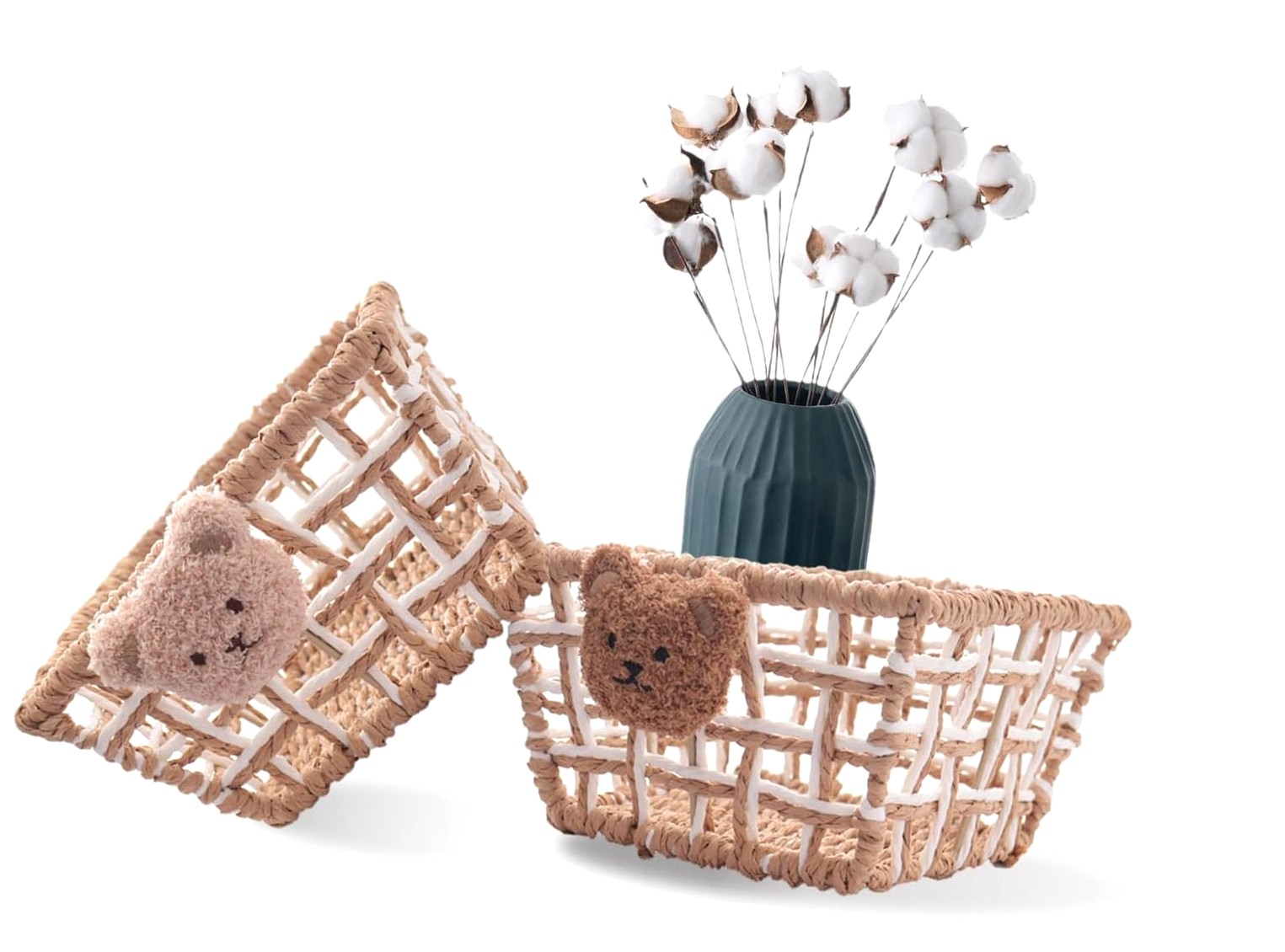 Wellsay Hyacinth Open Weave Basket for Bedroom, Small Baskets for ...