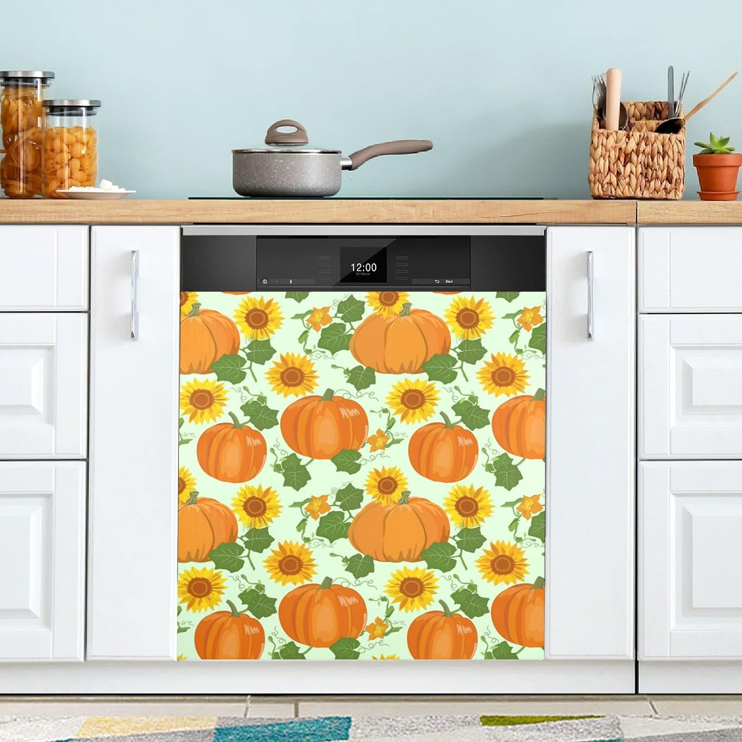 Wellsay Hydrangea Flower Dishwasher Magnet Cover, Kitchen Dish Washer ...