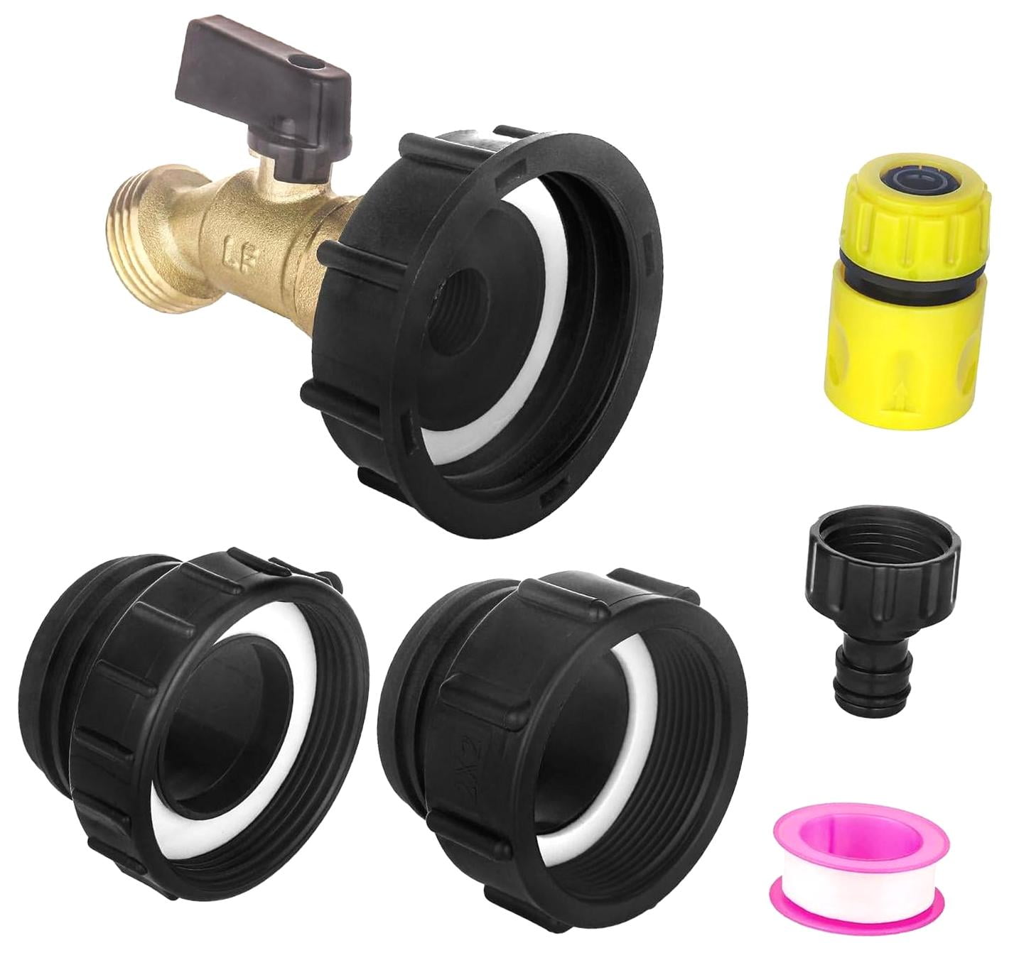 Wellsay IBC Tote Adapter 275-330 Gallon IBC Tote Water Tank Fittings ...