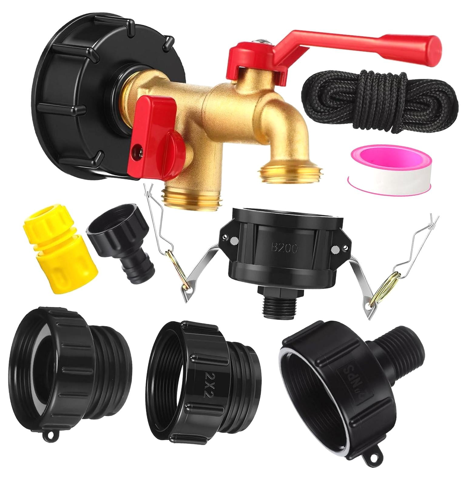 Wellsay IBC Tote Adapter for 275-330 Gallon Water Tanks, Features Hose ...