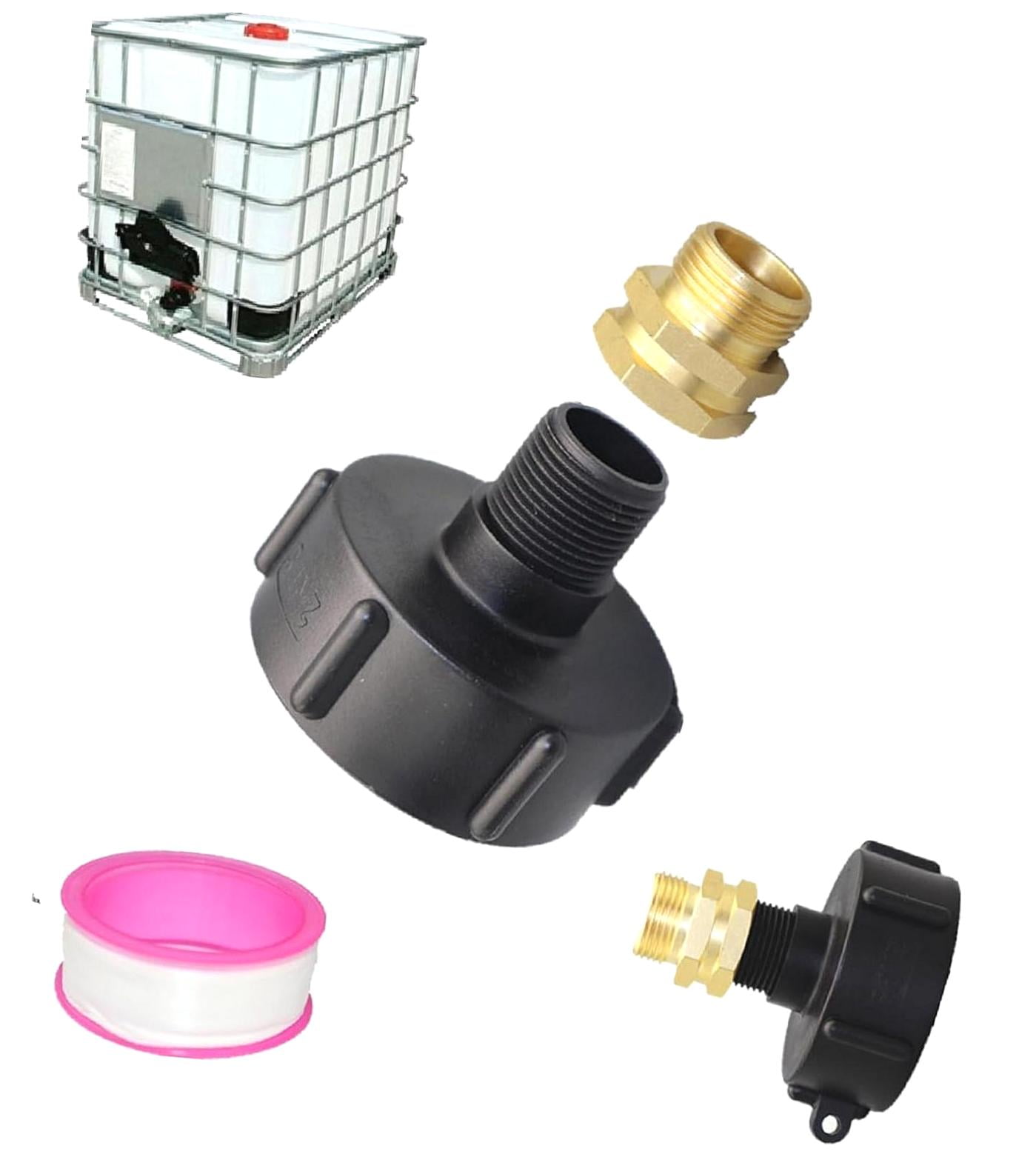 Wellsay IBC Tote Tank Outlet Connector, 2"NPS Thread to 3/4" Male Water ...