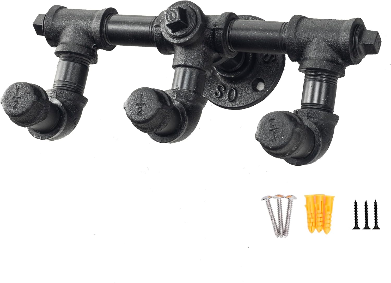 Wellsay Industrial Pipe Robe Towel Rack Hooks - Rustic Iron Clothes ...