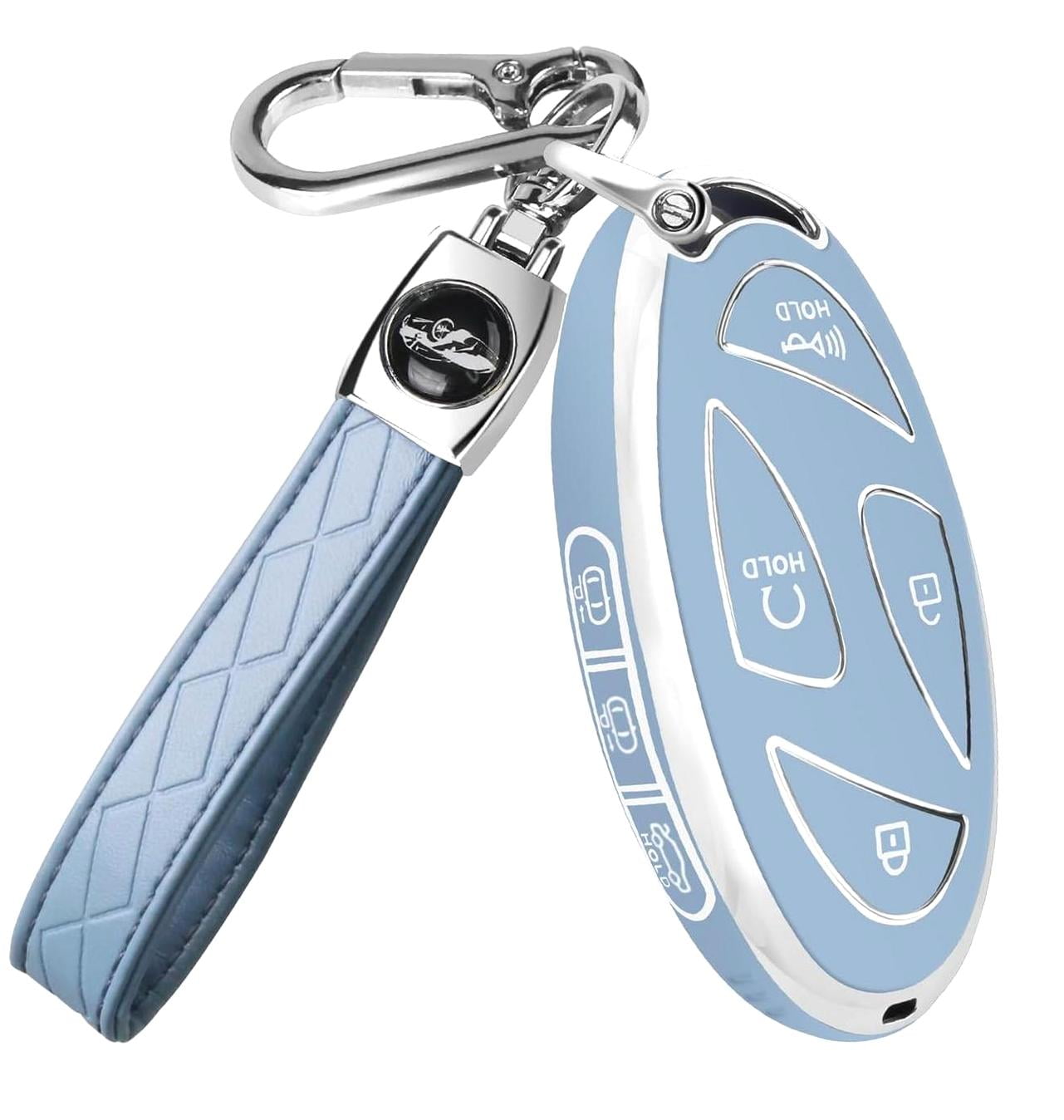 Wellsay Ioniq 6 Key Fob Cover, TPU 360-Degree Protection with Leather ...