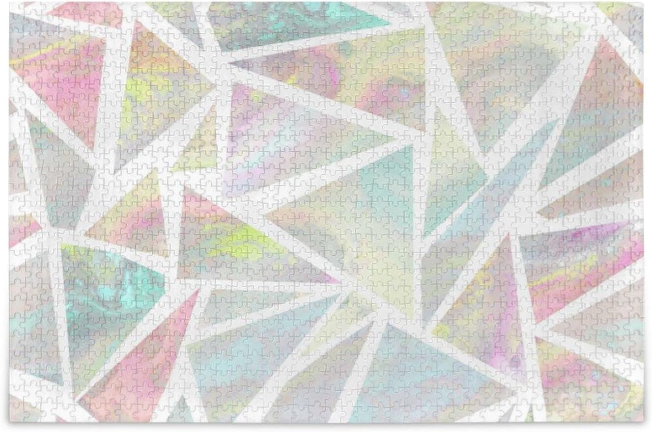 Wellsay Iridescent Triangles Abstract Wooden Jigsaw Puzzles ...
