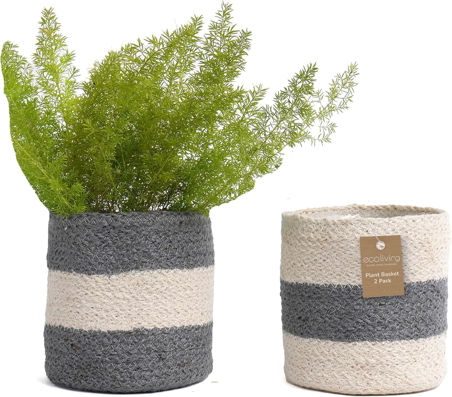 Wellsay Jute Planter Basket-Woven Jute Rope Covers for Decorating ...