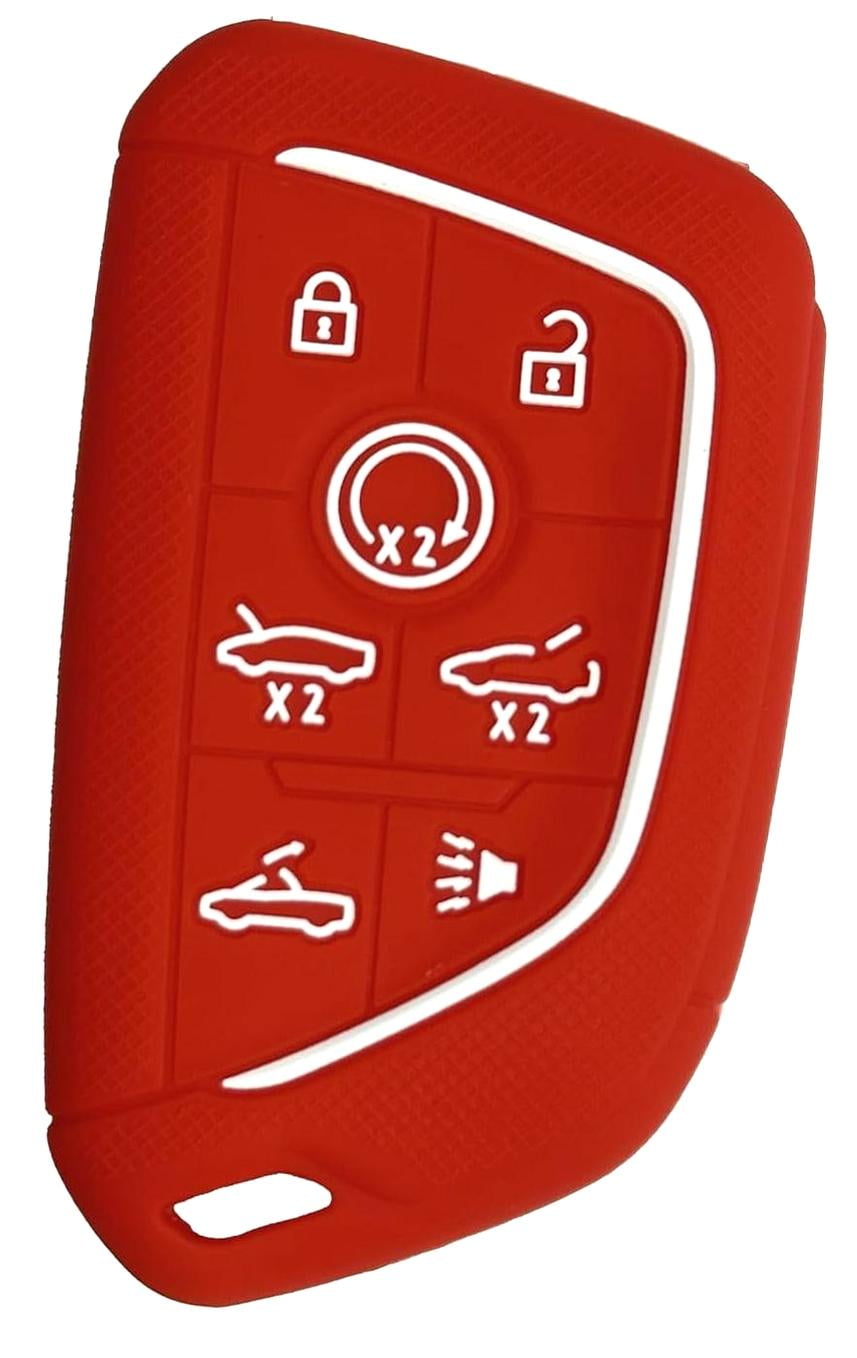 Wellsay Key Fob Cover for Chevy Corvette: 7 Buttons Silicone Protector ...