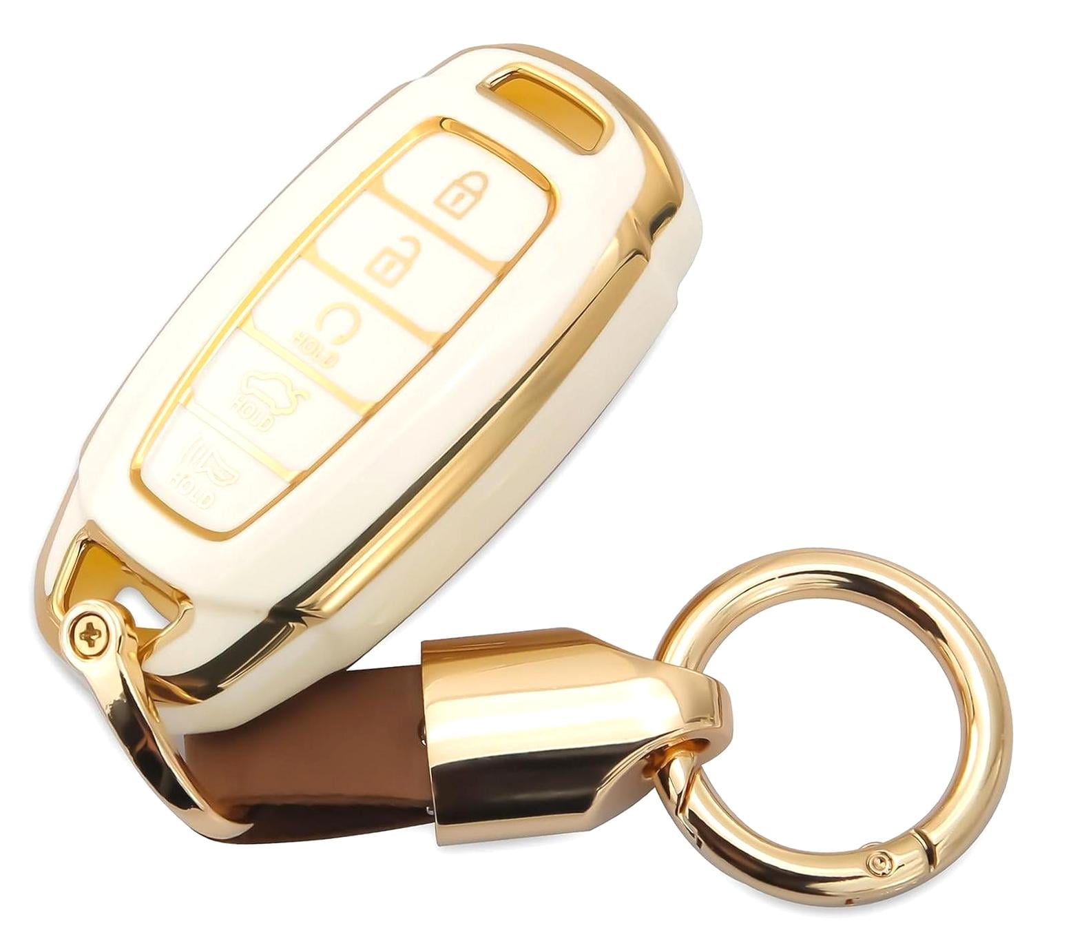 Wellsay Key Fob Cover for 4-5 Button Key Cases with Metal Keychain ...