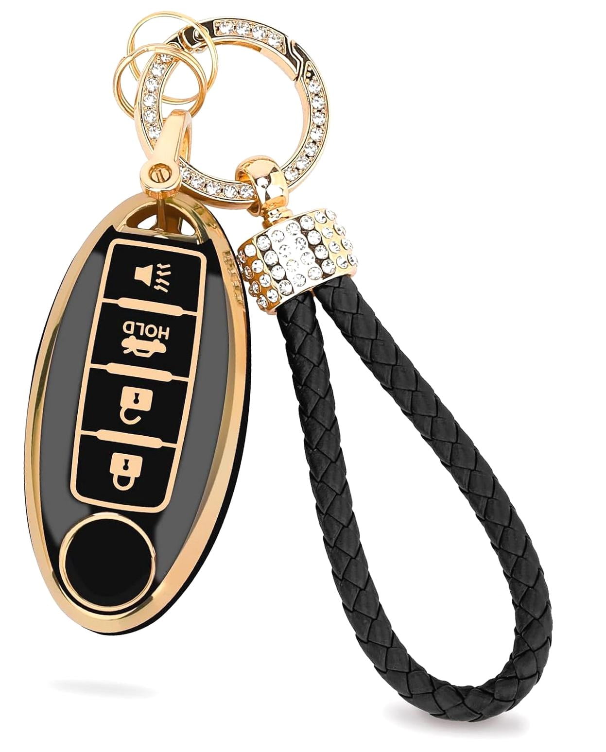 Wellsay Key Fob Cover with Bling Keychain 4 Buttons, Soft TPU Key Case ...