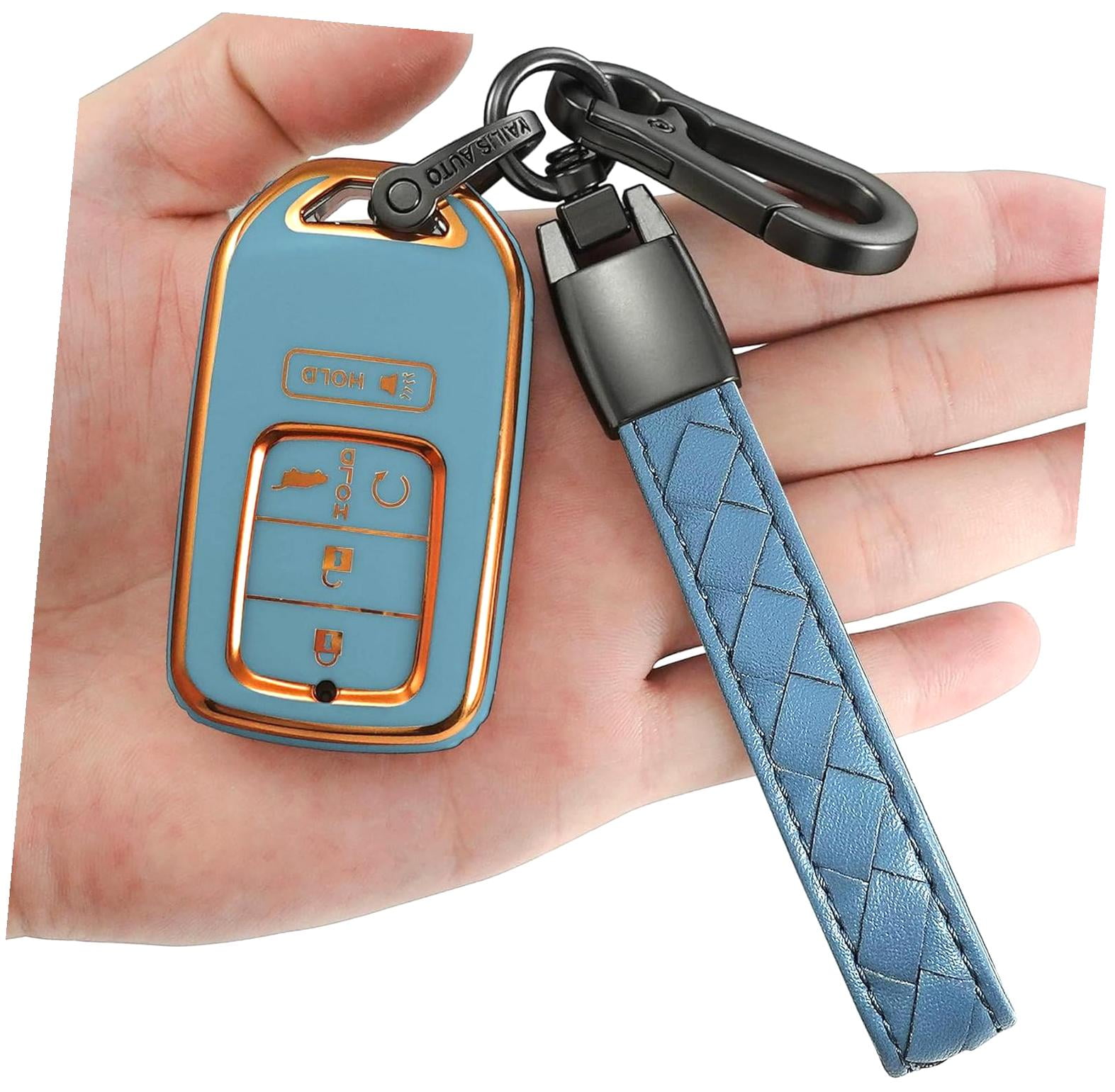 Wellsay Key Fob Cover with Leather Keychain, Stylish Soft TPU Protector ...