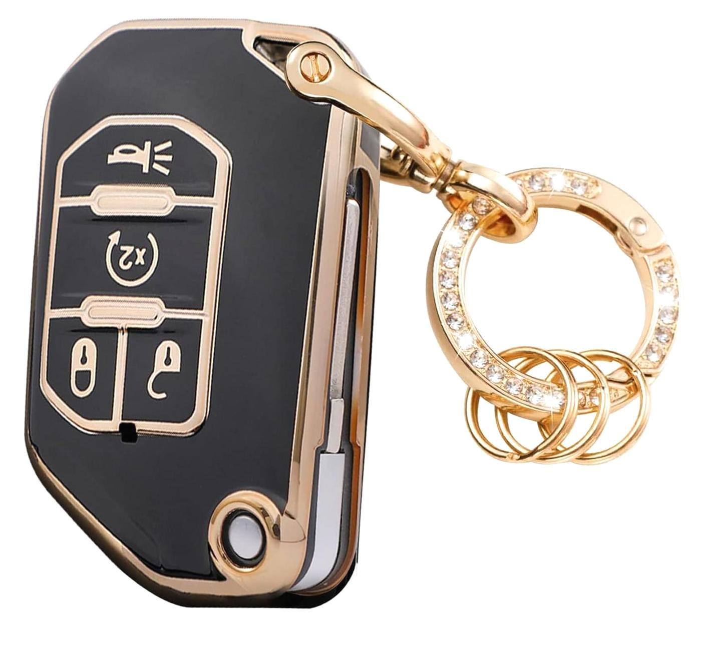 Wellsay Key Fob Cover with Metal Keychain for 2020 2021 JT Sahara JLU ...