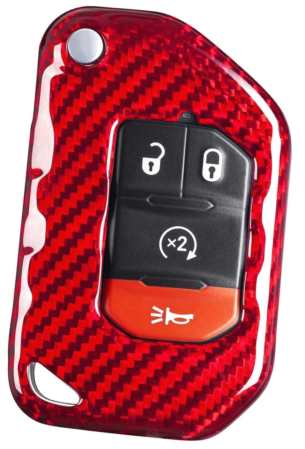 Wellsay Key Fob Cover with Real Glass Fiber, with JL JLU Rubicon Sahara ...