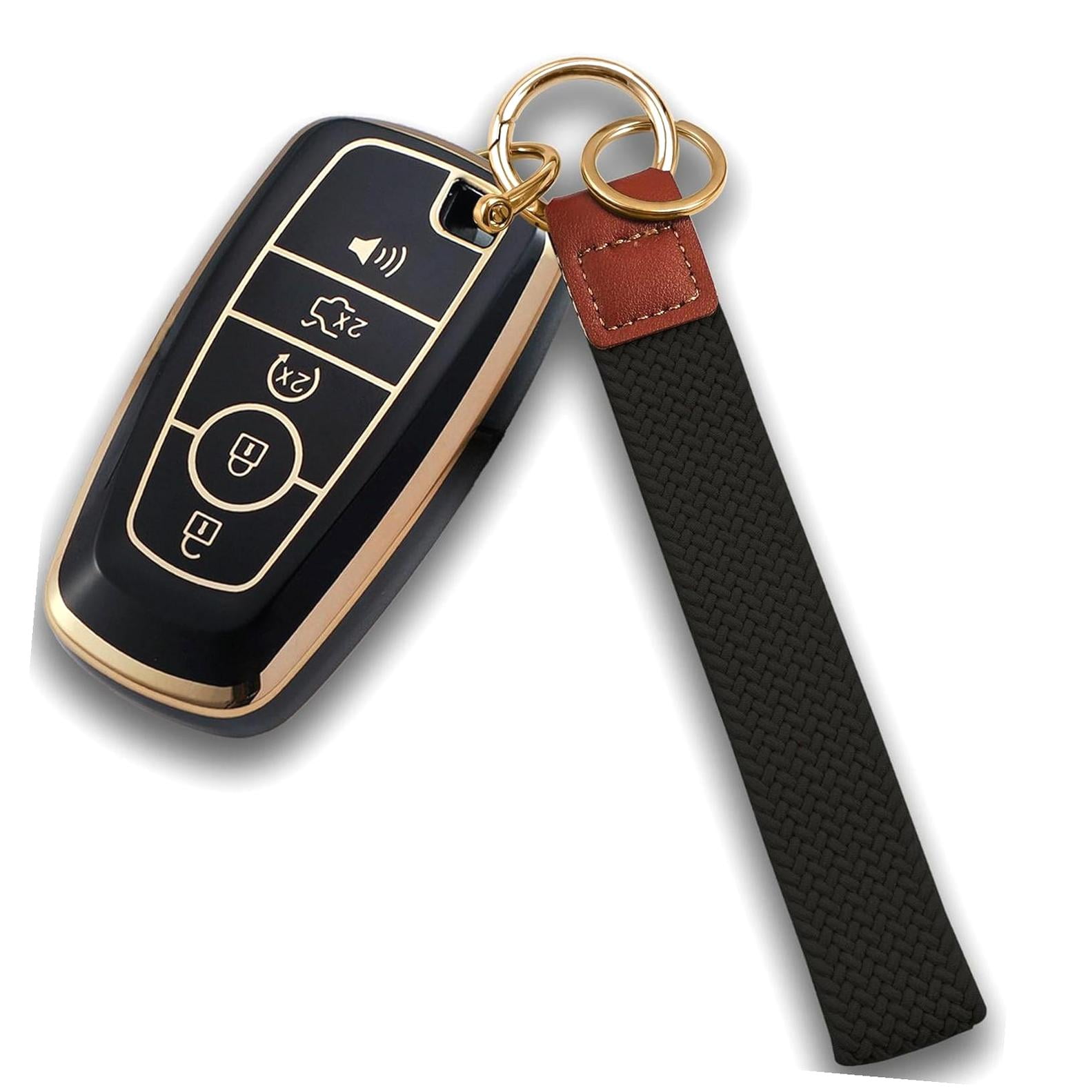 Wellsay Key Fob Cover with Wristlet Keychain, Soft Key Shell Case for ...