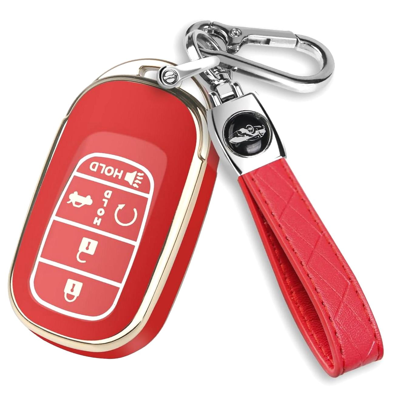 Wellsay Key Fob Protector, Flexible TPU Car Key Shell with Leather Key ...