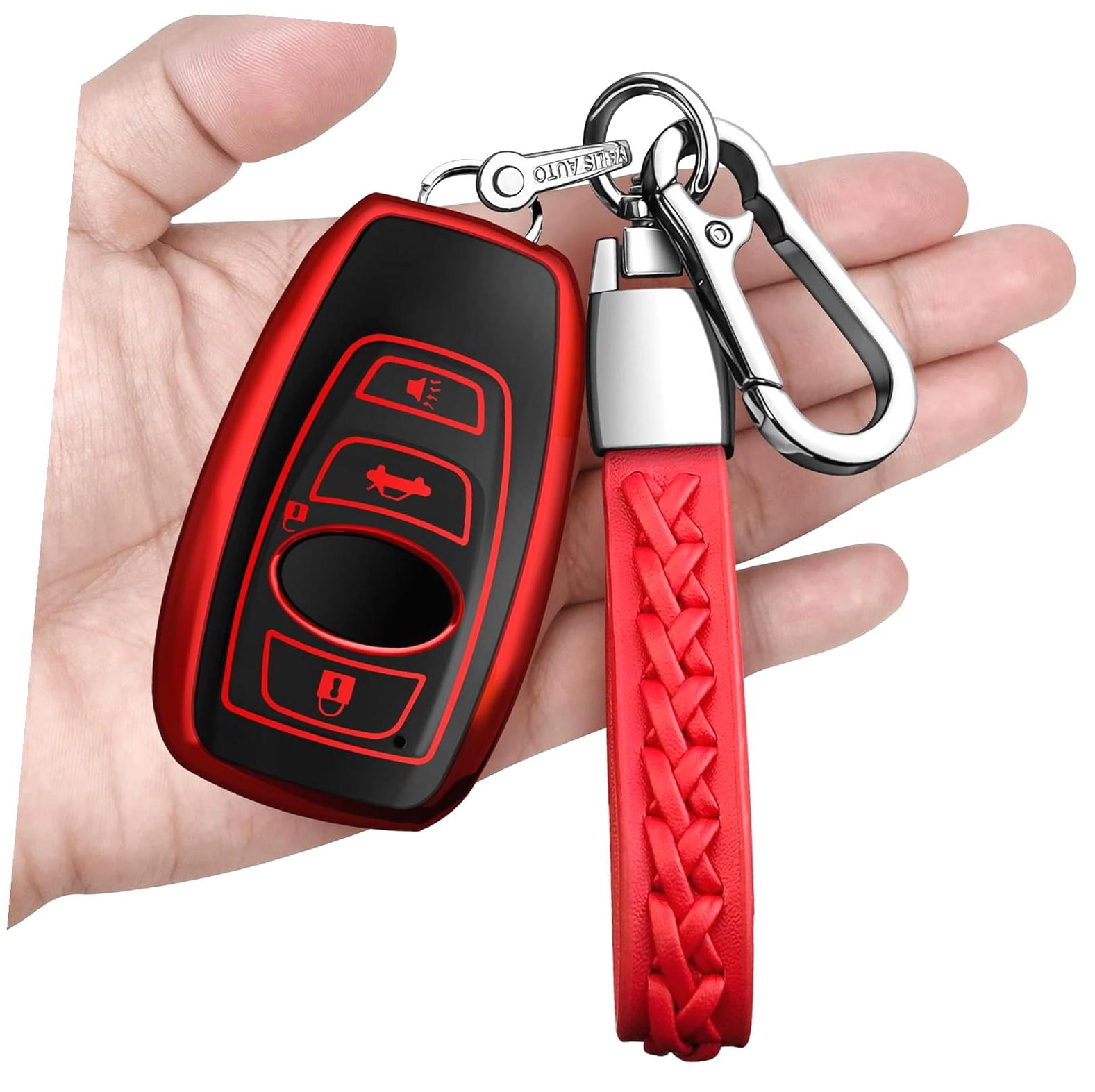 Wellsay Key Fob Protector with Leather Keyring, Soft TPU 360-Degree Protection Key Case for ...