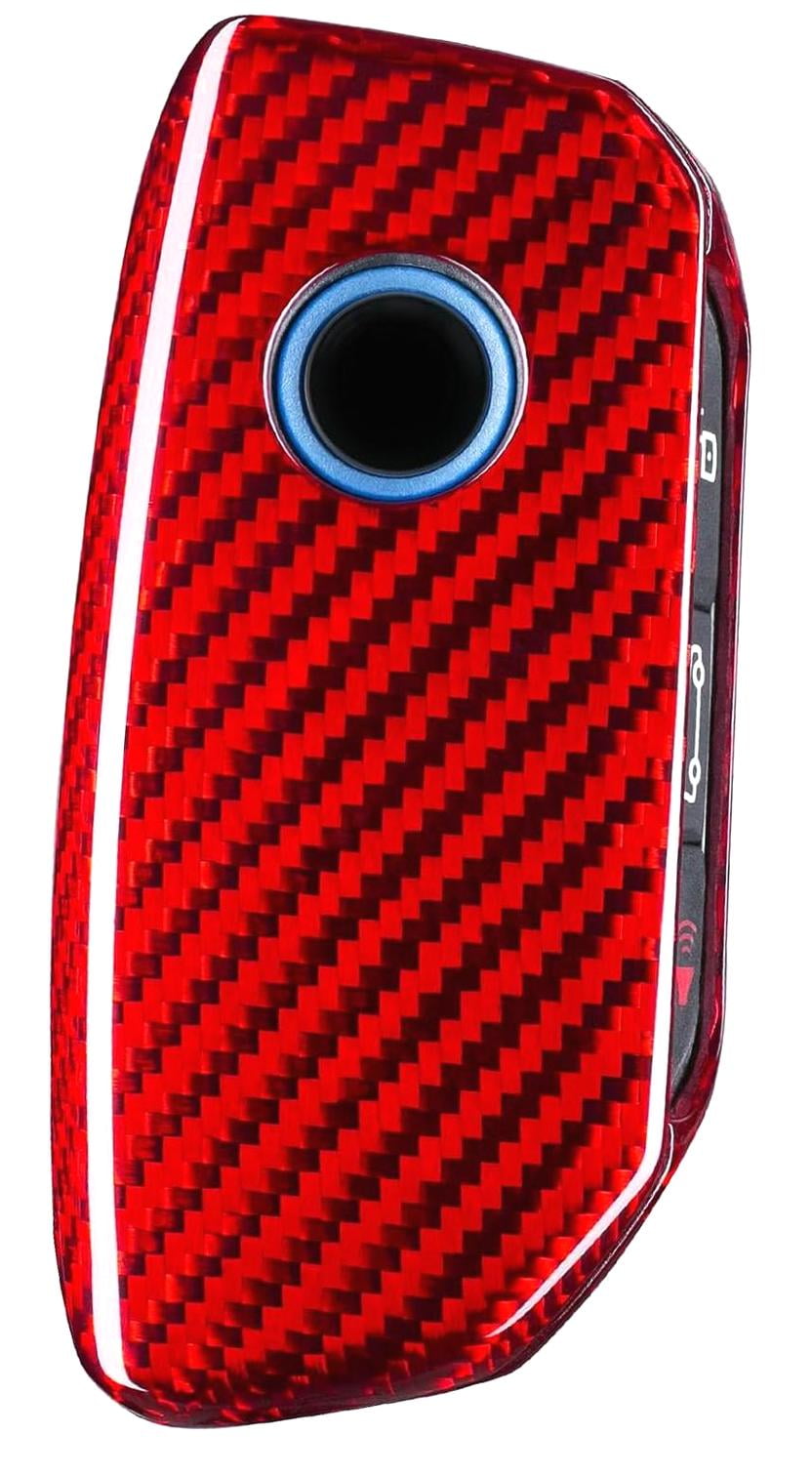Wellsay Key Fob Protector, Red Glass Fiber Cover with 7 Series, i5, i7 ...