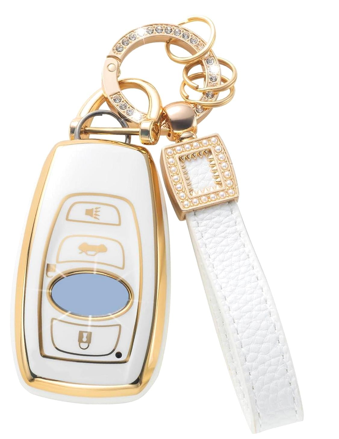 Wellsay Key Fob Protector with Leather Strap, Smart Key Case with ...