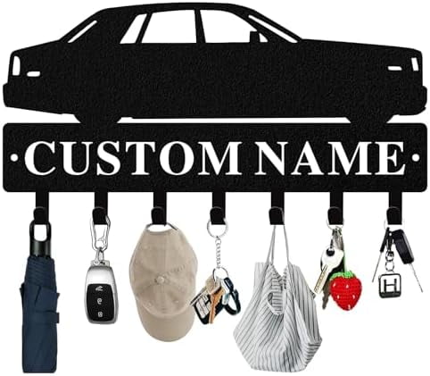 Wellsay Key Holder Wall Mount - Metal Key Rack with Hooks, Car Design ...