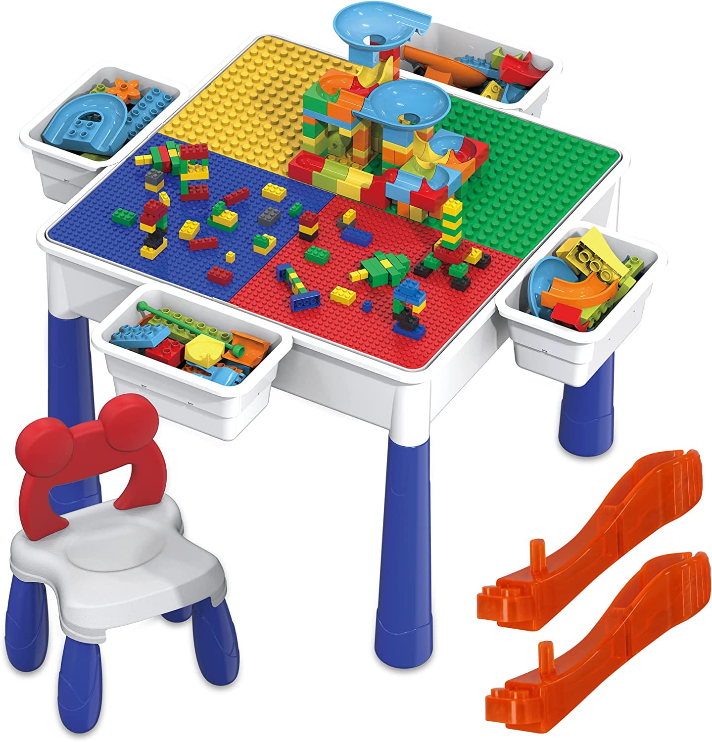 Wellsay Kids Activity Center Play Table & Study Desk Set Sandbox Water Tight Container Storage ...