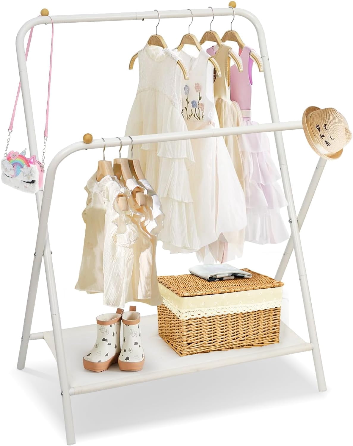 Wellsay Kids Clothing Rack, Baby Clothes Rack for Hanging Clothes with ...