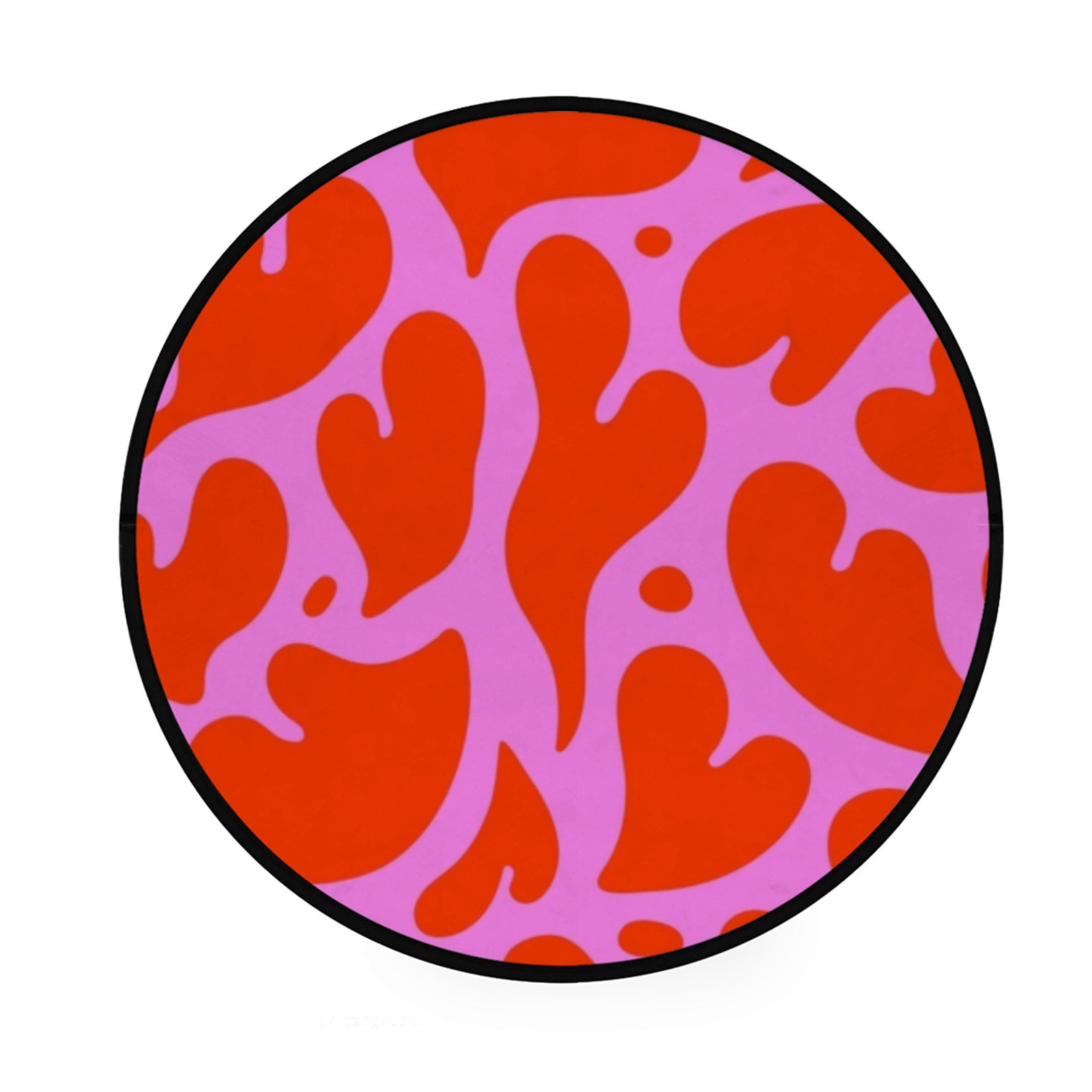 Wellsay Kids Round Rug, Melting Red Love Heart Seamless Pattern Soft ...