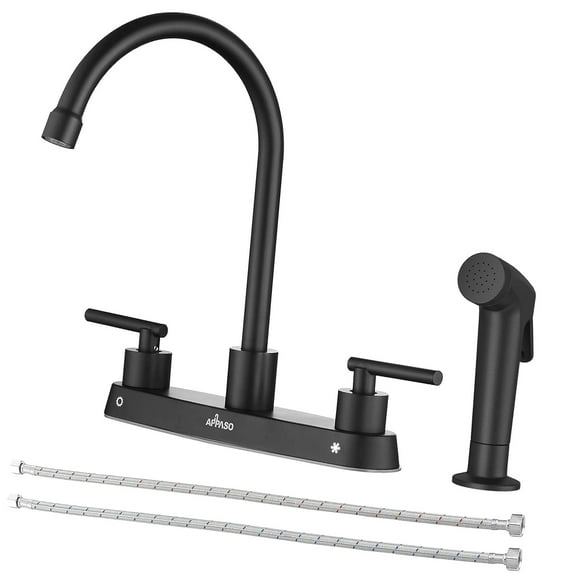 Wellsay Kitchen with Side Sprayer, 2-Handle Arch Steel Kitchen Sink ...