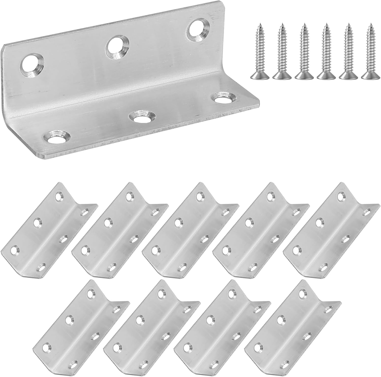 Wellsay L Bracket, Heavy Duty Corner Brace, 10 Pack 3.2" Metal Shelf ...