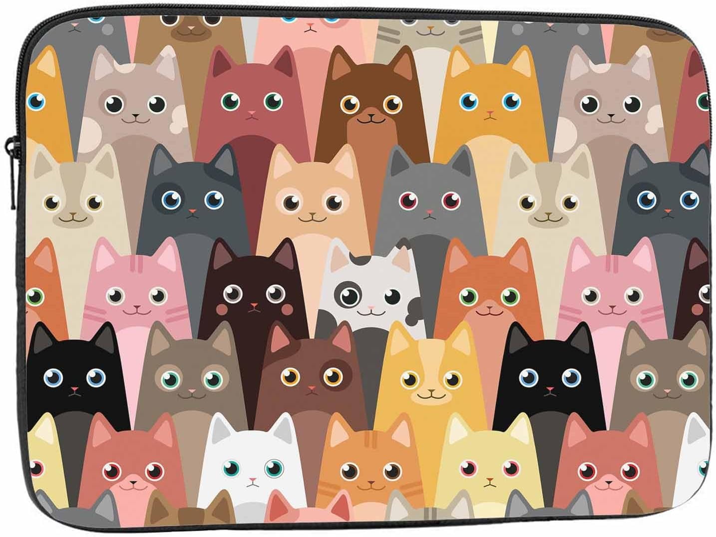 Wellsay Laptop Sve Bag 15 15.4 15.6 Inch,Cartoon Kawaii Kitten Kitty ...