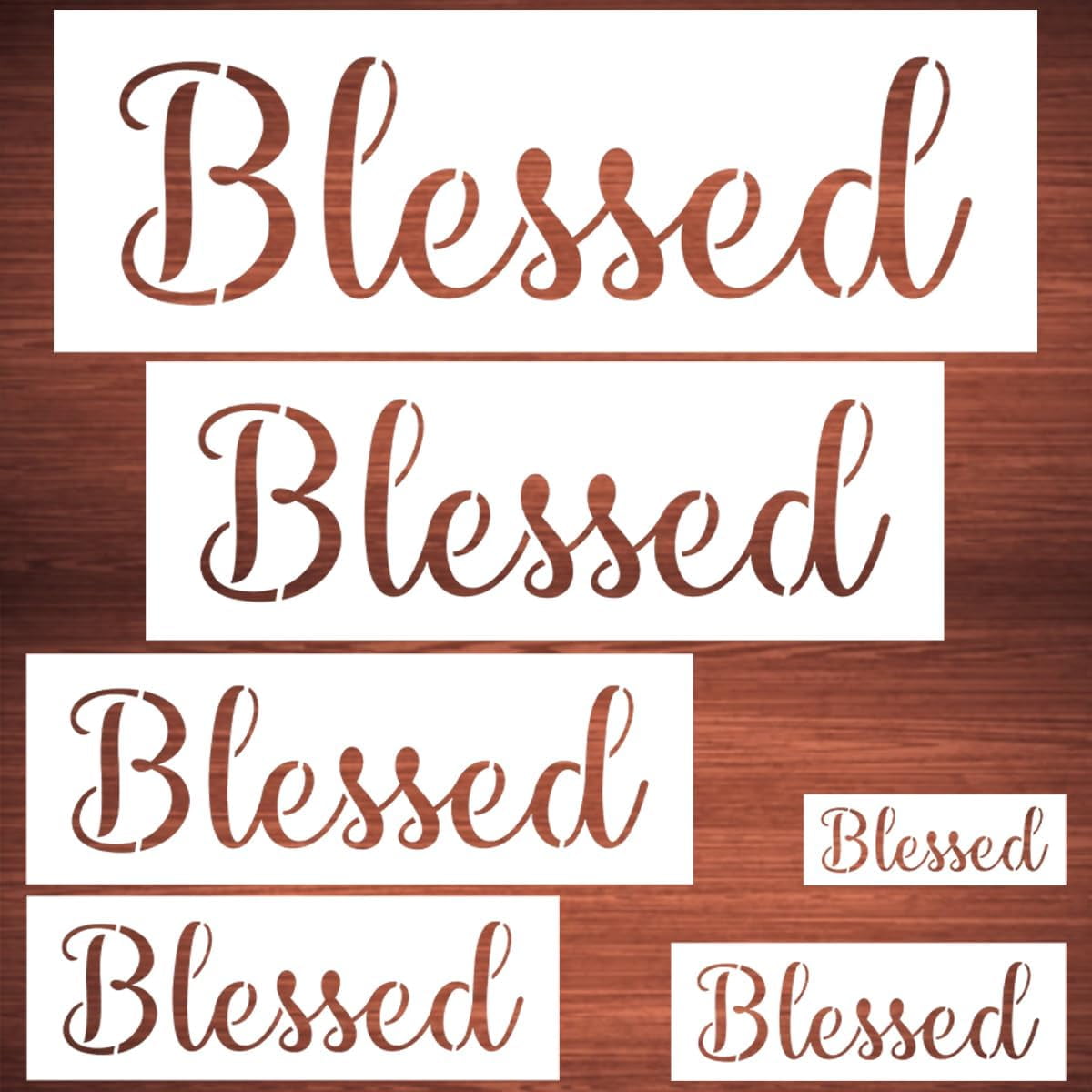 Wellsay Large Blessed Stencils for Painting - 6 Pack Blessed Stencil ...