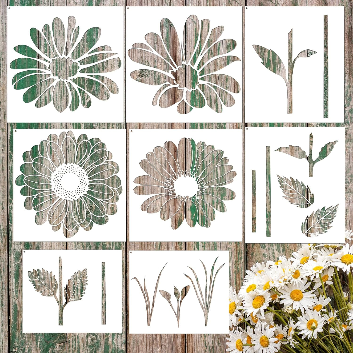 Wellsay Large Flower Stencils Wall - Daisy Flower Stencils for Painting ...