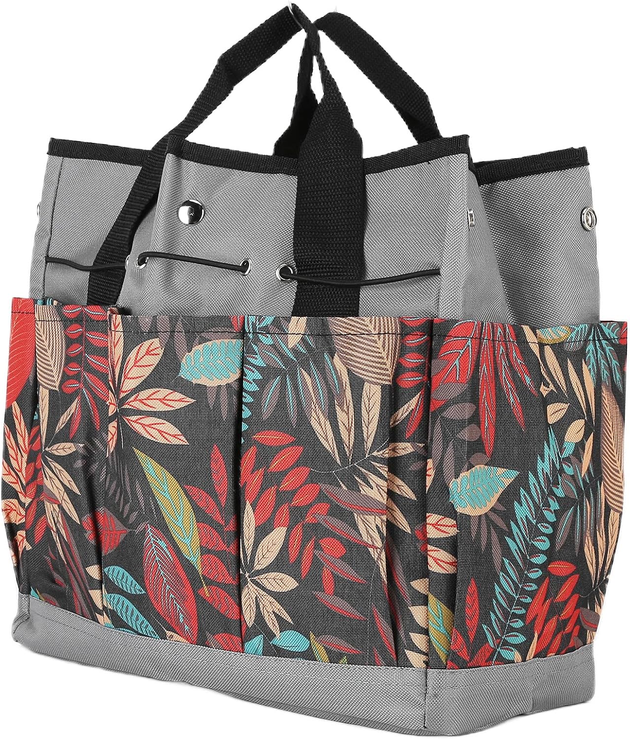 Wellsay Large Garden Tool Bag, Cloth Garden Tote with Multi Pockets ...