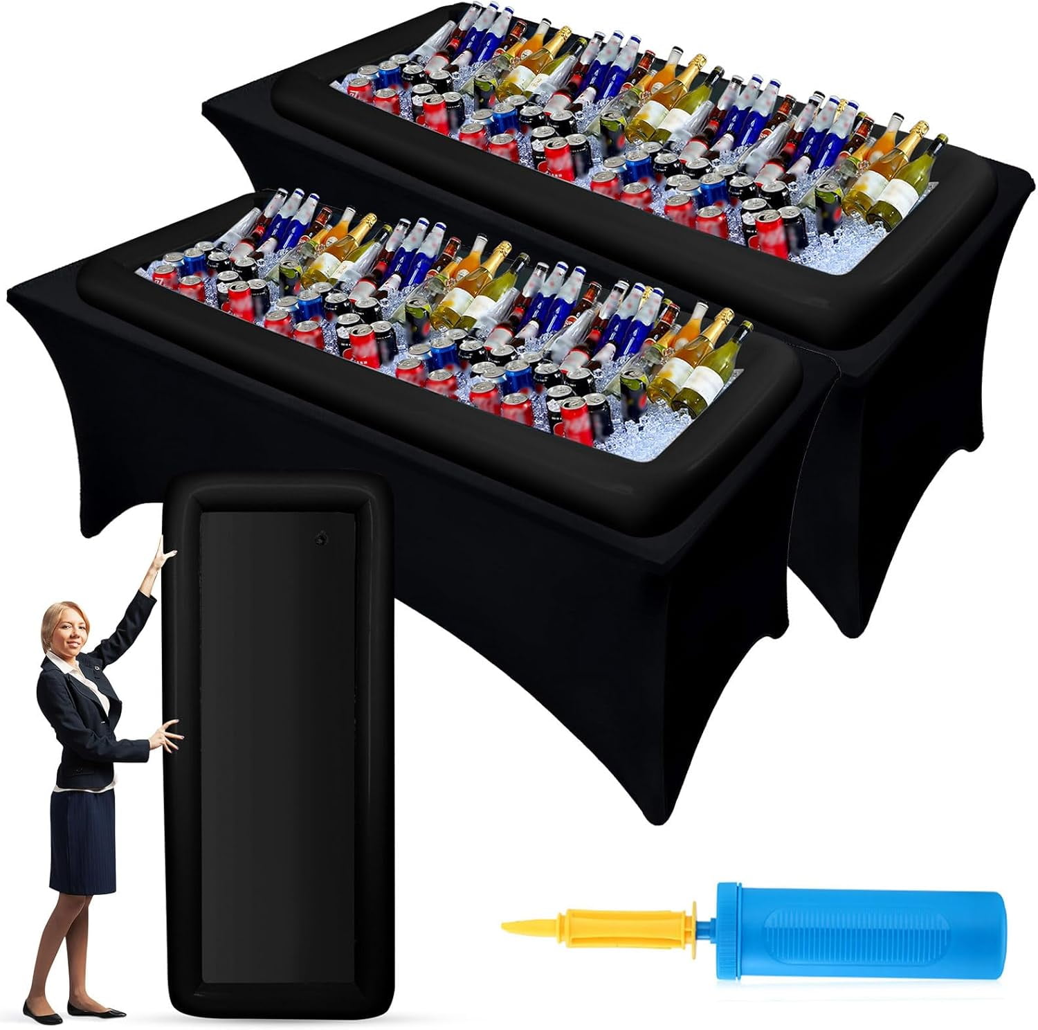 Wellsay Large Inflatable Serving Bar 72 x 30 x 5'' Inflatable Ice ...