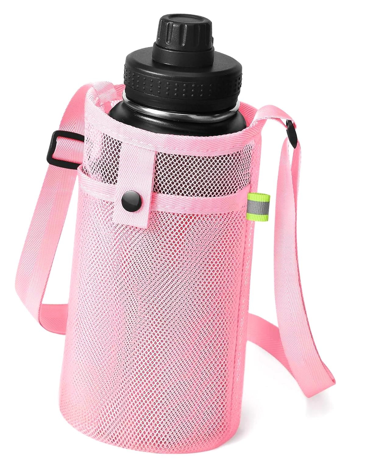 Wellsay Large Water Bottle Holder with Strap, Mesh Sling with Shoulder ...