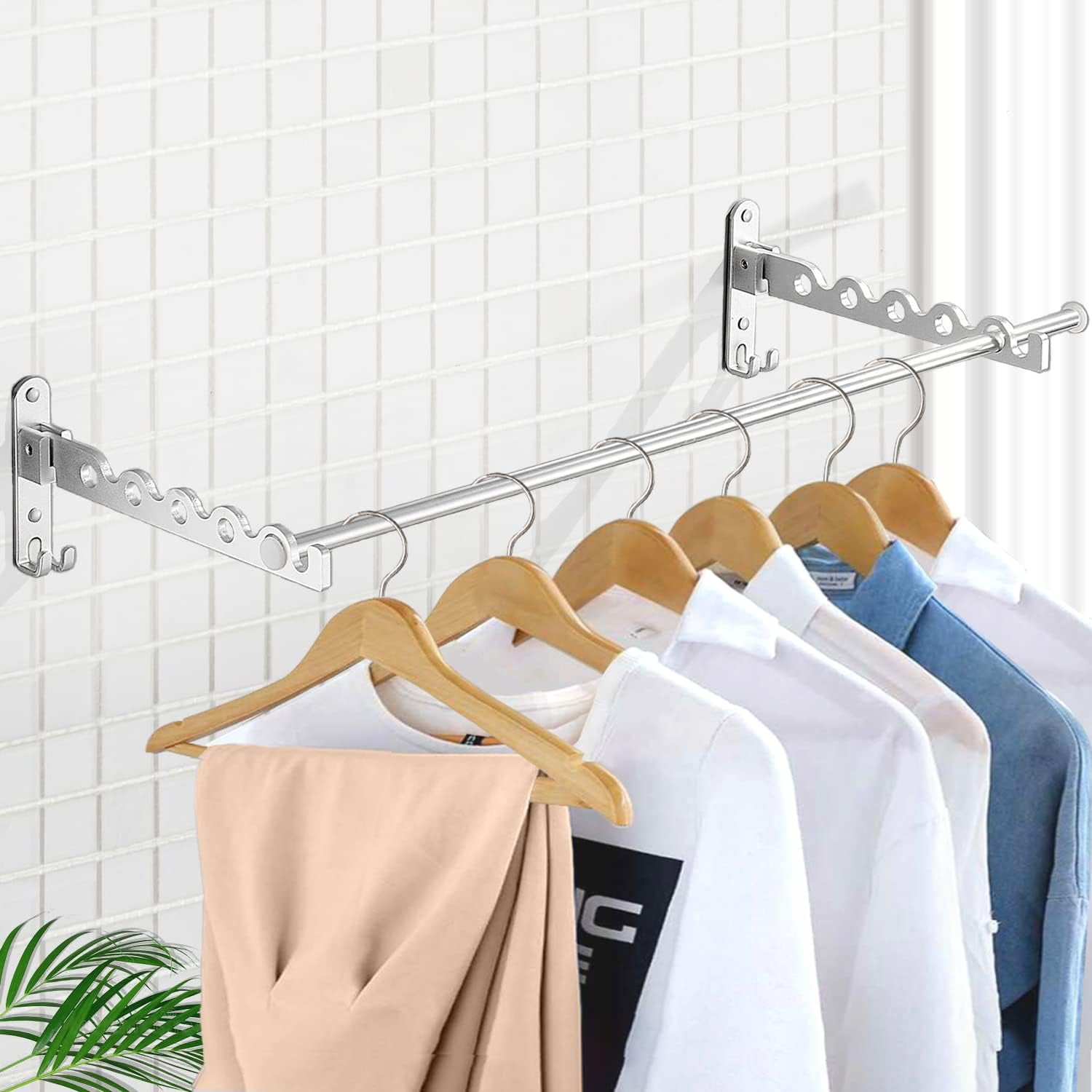 Wellsay Laundry Drying Rack Wall Mounted Drying Rack Hanging Clothing ...