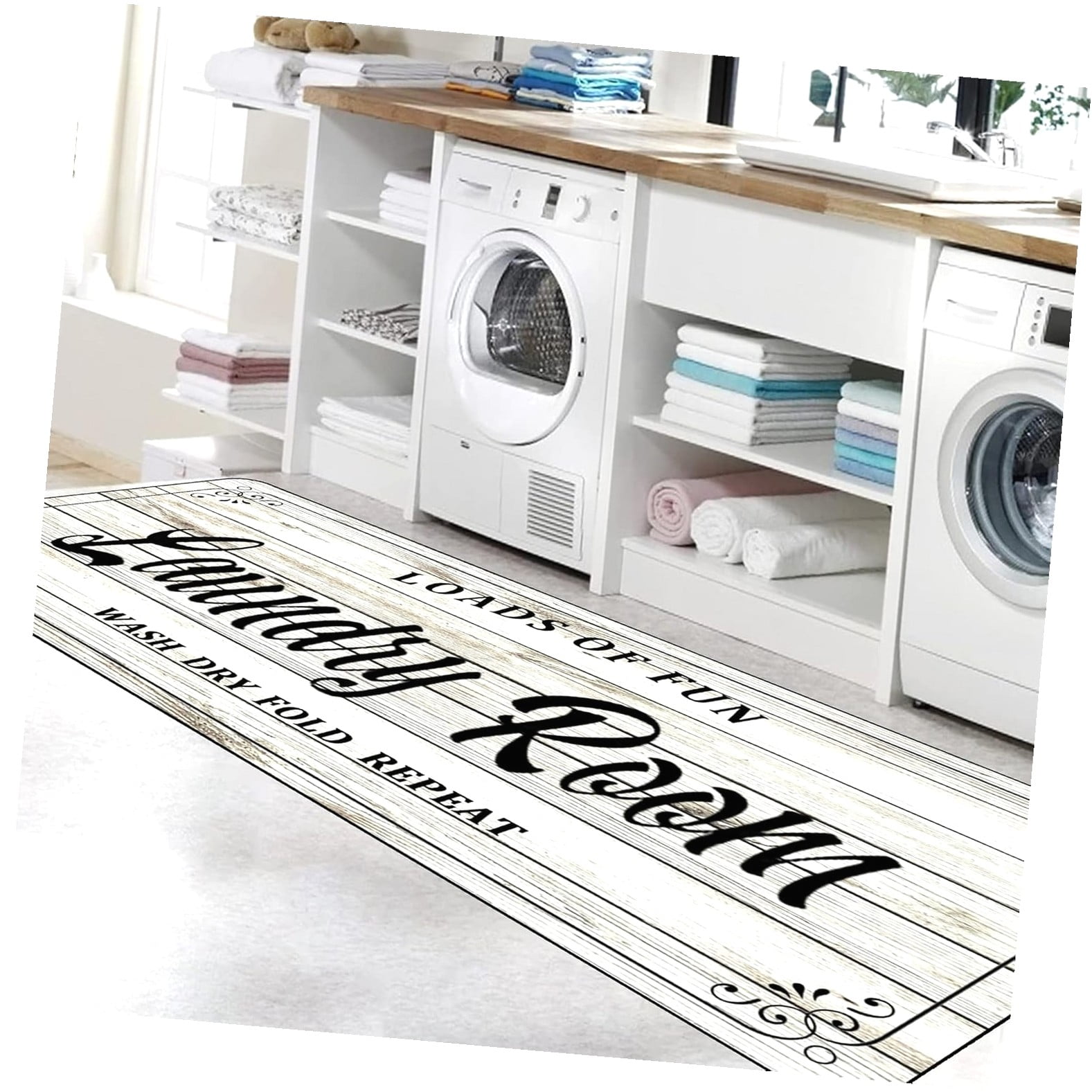 Wellsay Laundry Room Rug Floor mats Farmhouse Large Laundry Rugs for ...