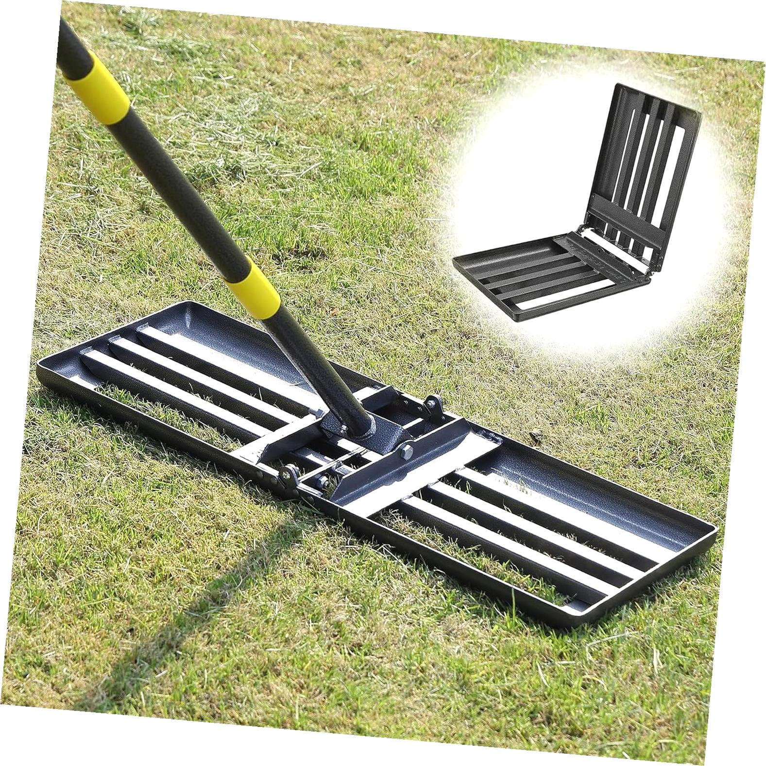Wellsay Lawn Leveling Rake with 30" Foldable Curved Ground Plate, 58 ...