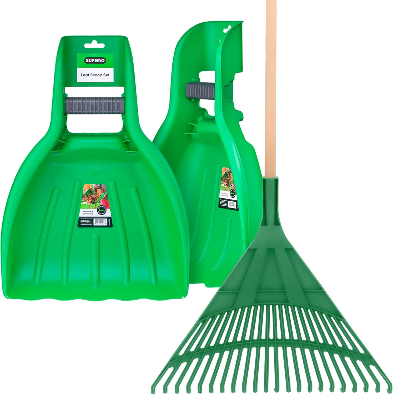 Wellsay Leaf Collector & Adult Rake Set, Leaf Scoops & Rake for Leaf ...