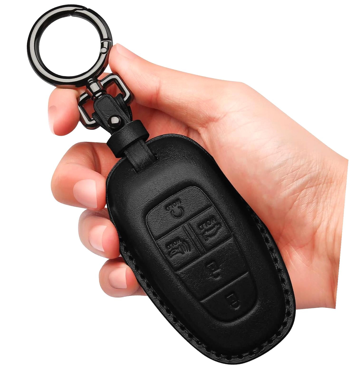 Wellsay Leather Key Fob Cover with Keychain for 2020-2021 Sonata and ...