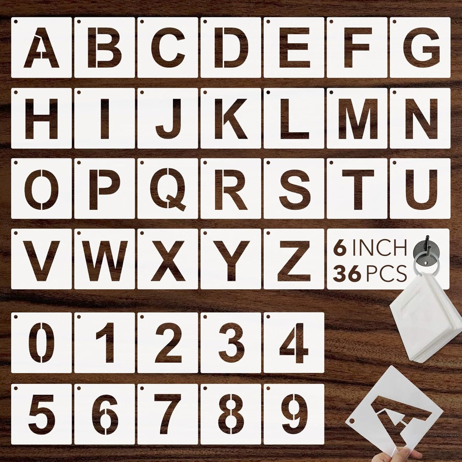 Wellsay Letter Number Stencils Painting Reusable: 36 Pcs Symbol Numbers ...