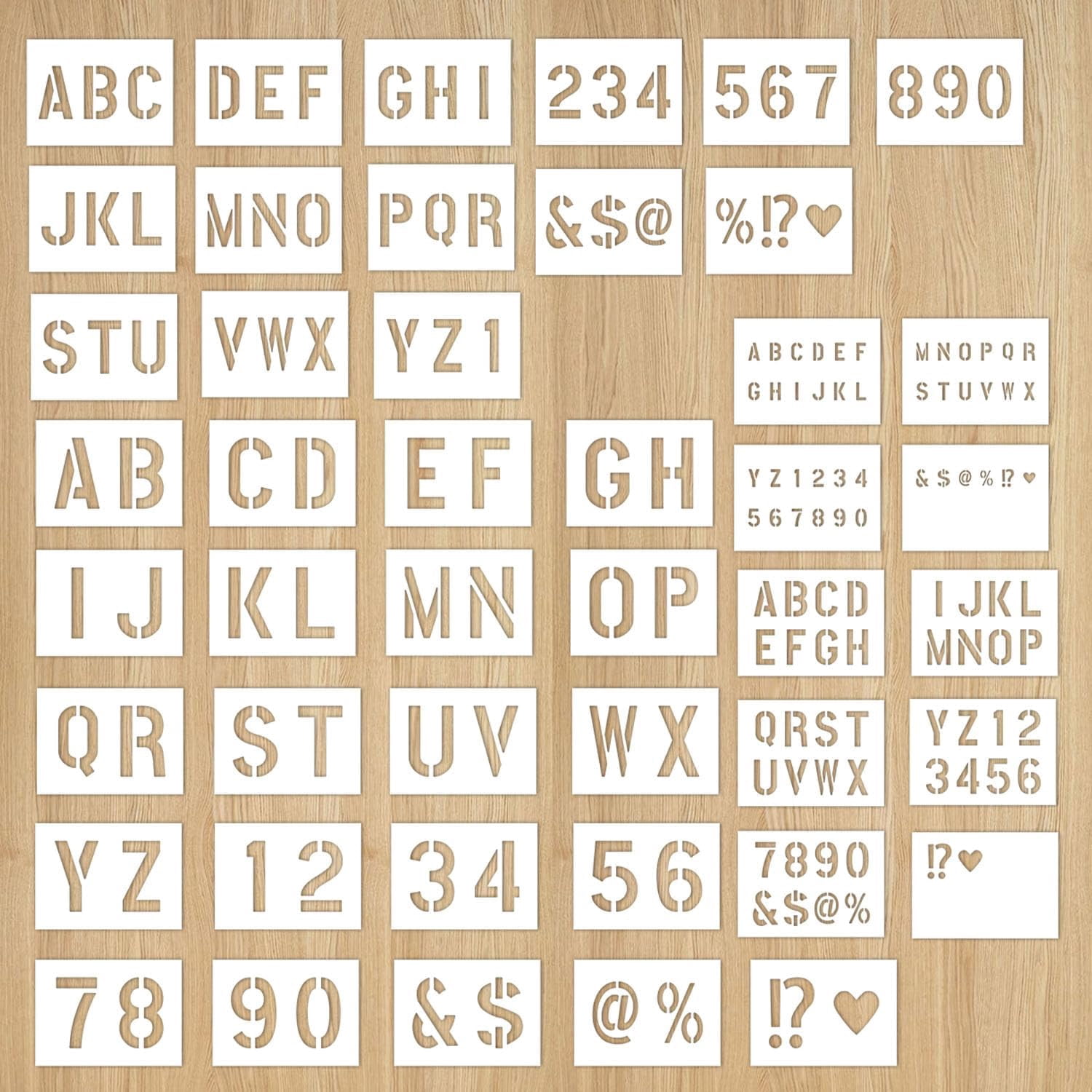 Wellsay Letter Stencils Symbol Numbers Craft Stencils, 45 Pieces ...