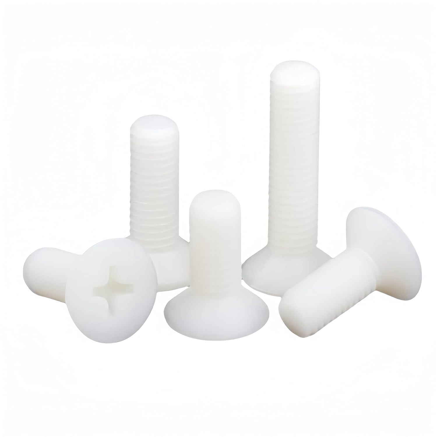 Wellsay M4 x 25mm Threaded Nylon Screws Countersunk Pan Flat Head ...