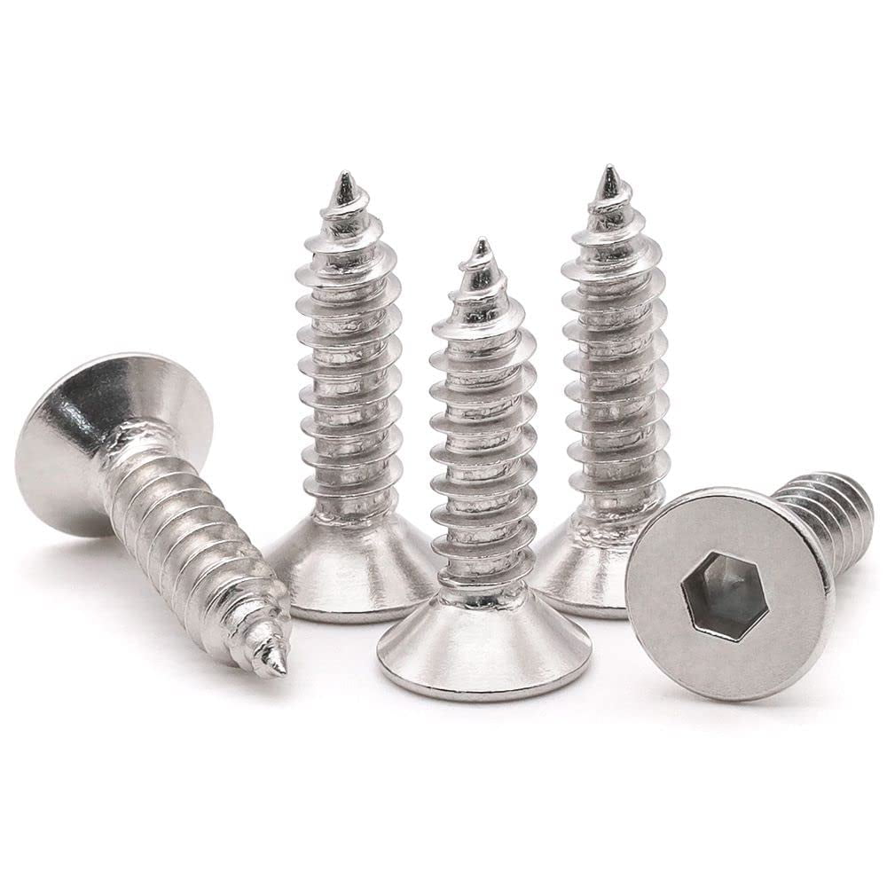 Wellsay M5 x 16mm (50 pcs) Countersunk Socket Head Wood Screws ...